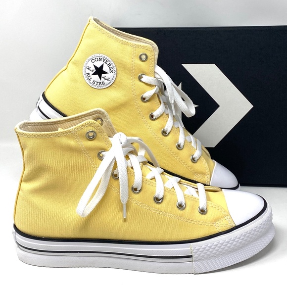Converse | Shoes | Converse Ctas Lift Platform Canvas Yellow High Top ...
